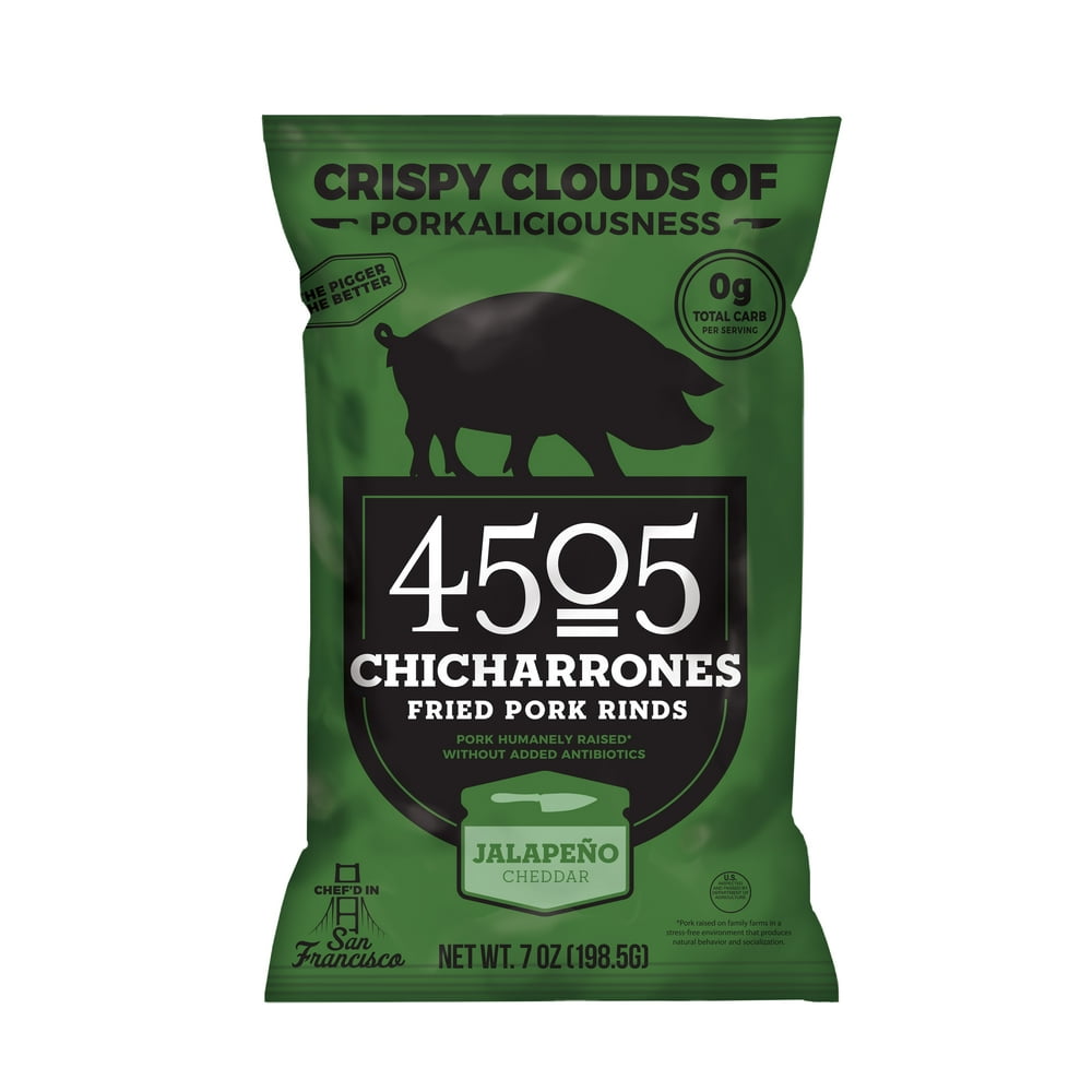 4505 Meats Jalapeno Cheddar Chicharrones, Fried Pork Rinds, Keto ...