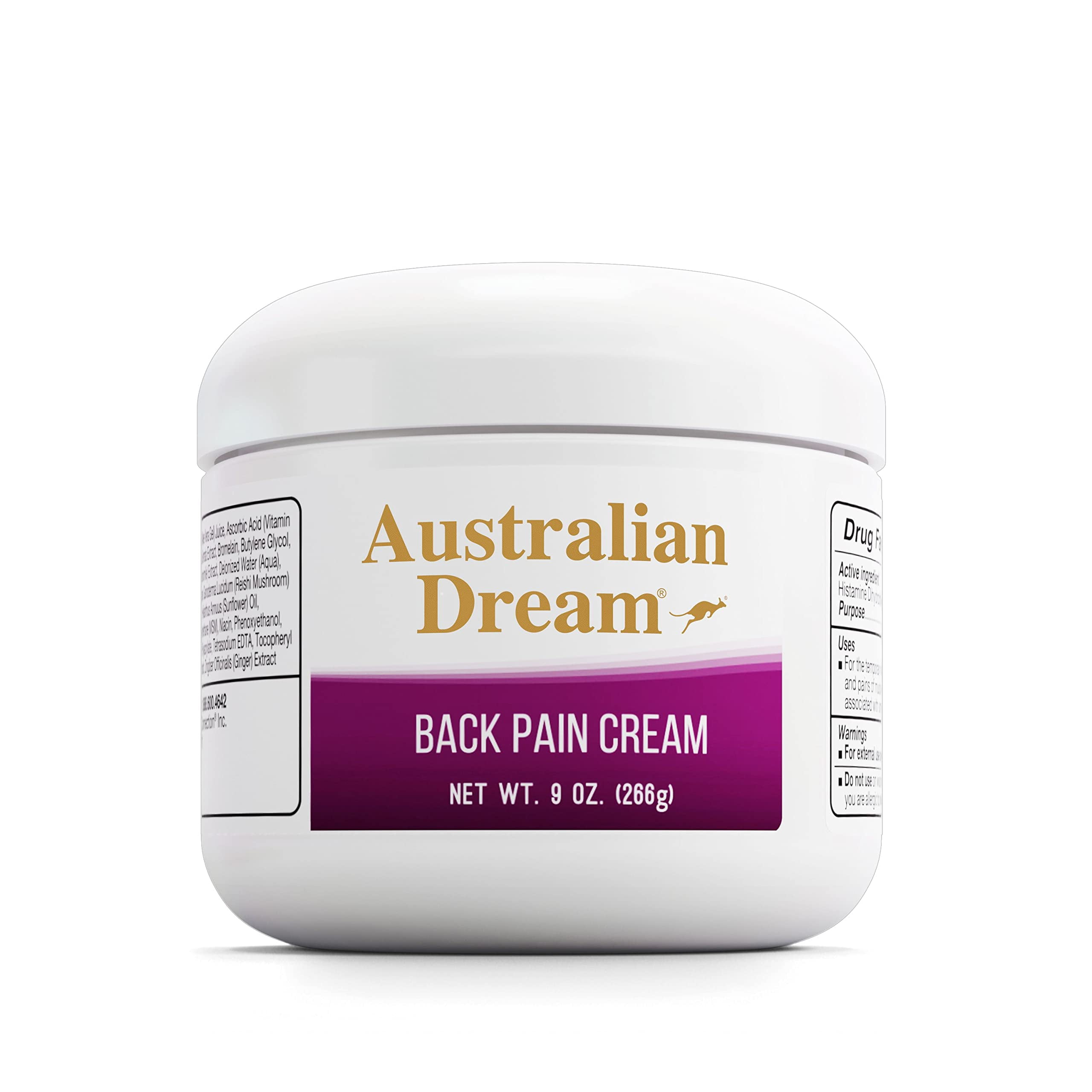 Australian Dream Back Pain Cream - Soothing, Non-Greasy Muscle Pain ...