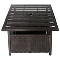 Patiojoy Rattan Wicker Steel Side Table for Outdoor Furniture Deck ...