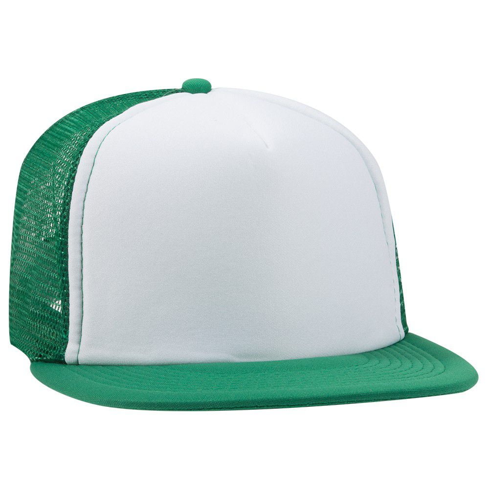 OTTO SNAP Round Flat Visor High Crown Mesh Back 5 Panel Trucker ...