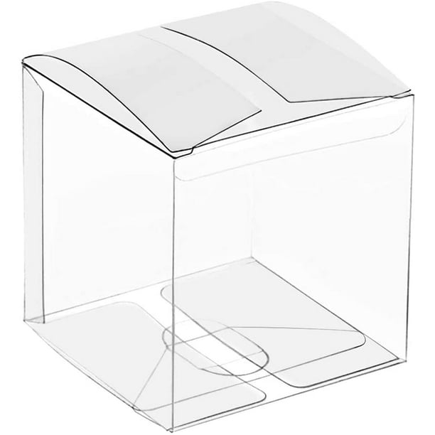 25/50/100 Packs Clear Gift Boxes, Clear PVC Plastic Boxes Transparent ...