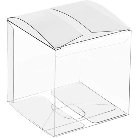 25/50/100 Packs Clear Gift Boxes, Clear PVC Plastic Boxes Transparent ...