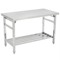 Dextrus 48" X 24" Stainless Steel Folding Table, Portable Prep Station ...