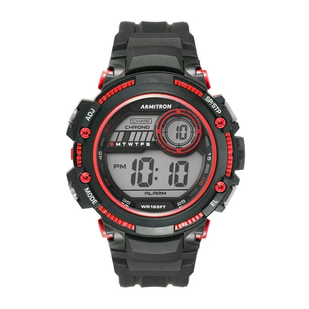 ARMITRON UNISEX SPORT RED AND BLACK DIGITAL WATCH - Walmart.com