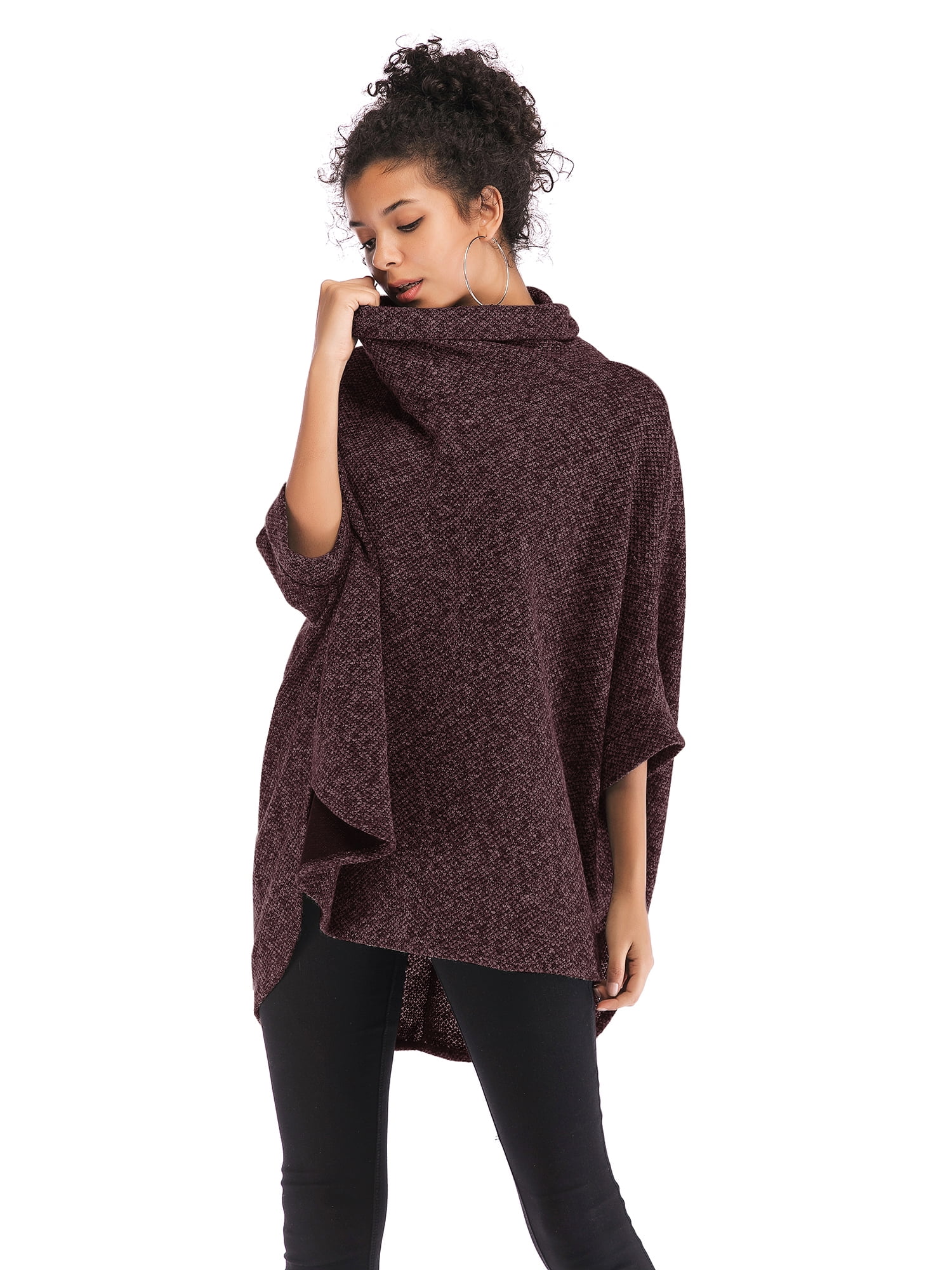 KingShop Warm Solid Ponchos And Capes For Women Oversized Shawls Wraps ...