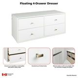 Prepac Floating 4-Drawer Dresser, White - Walmart.com
