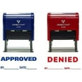 Approved/Denied by Date Self Inking Rubber Stamp - 2 Pack (Blue Ink/Red ...