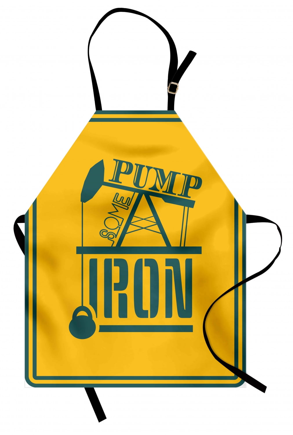 Fitness Apron Pump Some Iron Quote in Vintage Frame Oil Pump Power ...