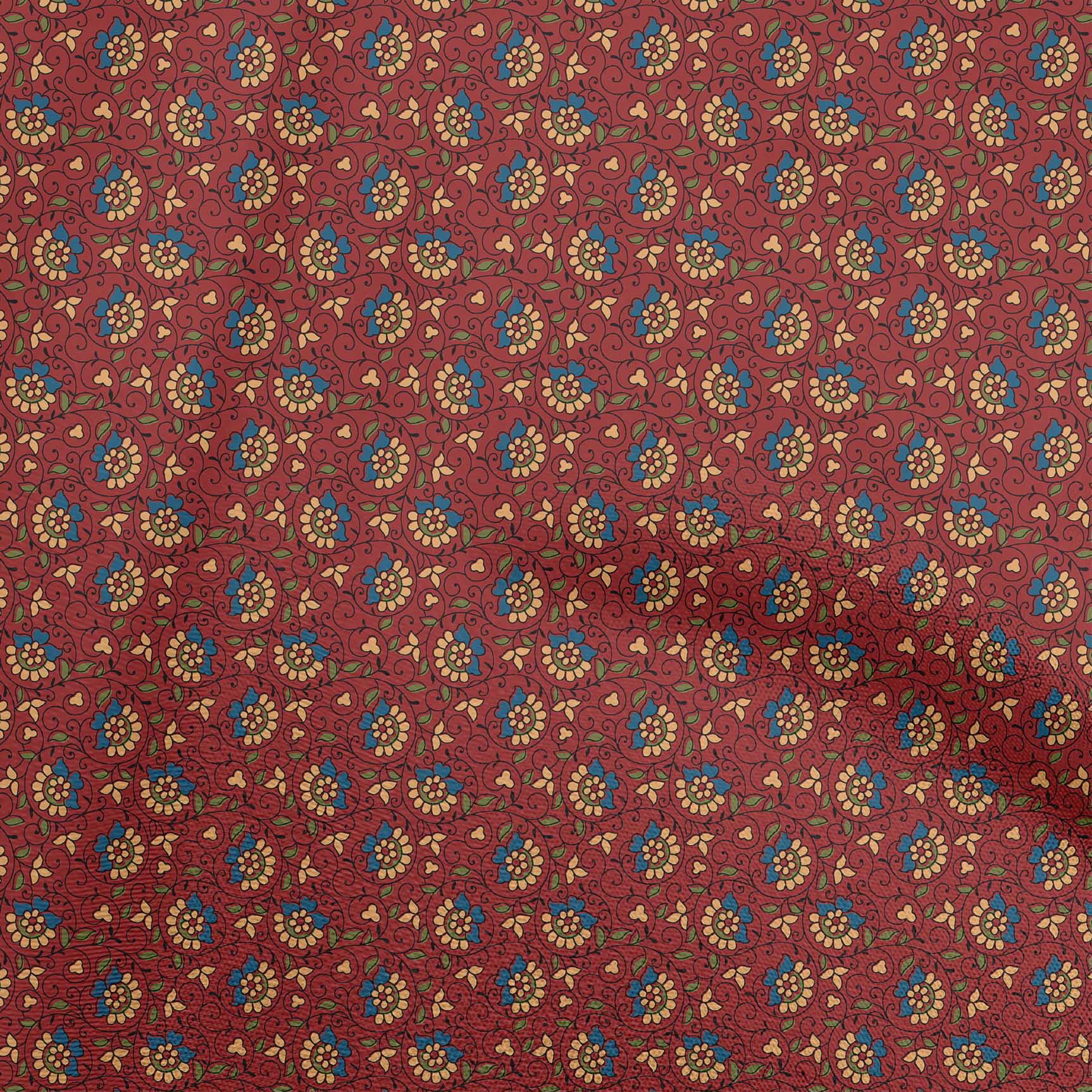 oneOone Viscose Chiffon Maroon Fabric Block Sewing Material Print ...