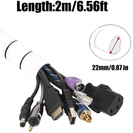 Cable Cover, 2m Flexible Electrical Cable Management Sheath for Storing ...