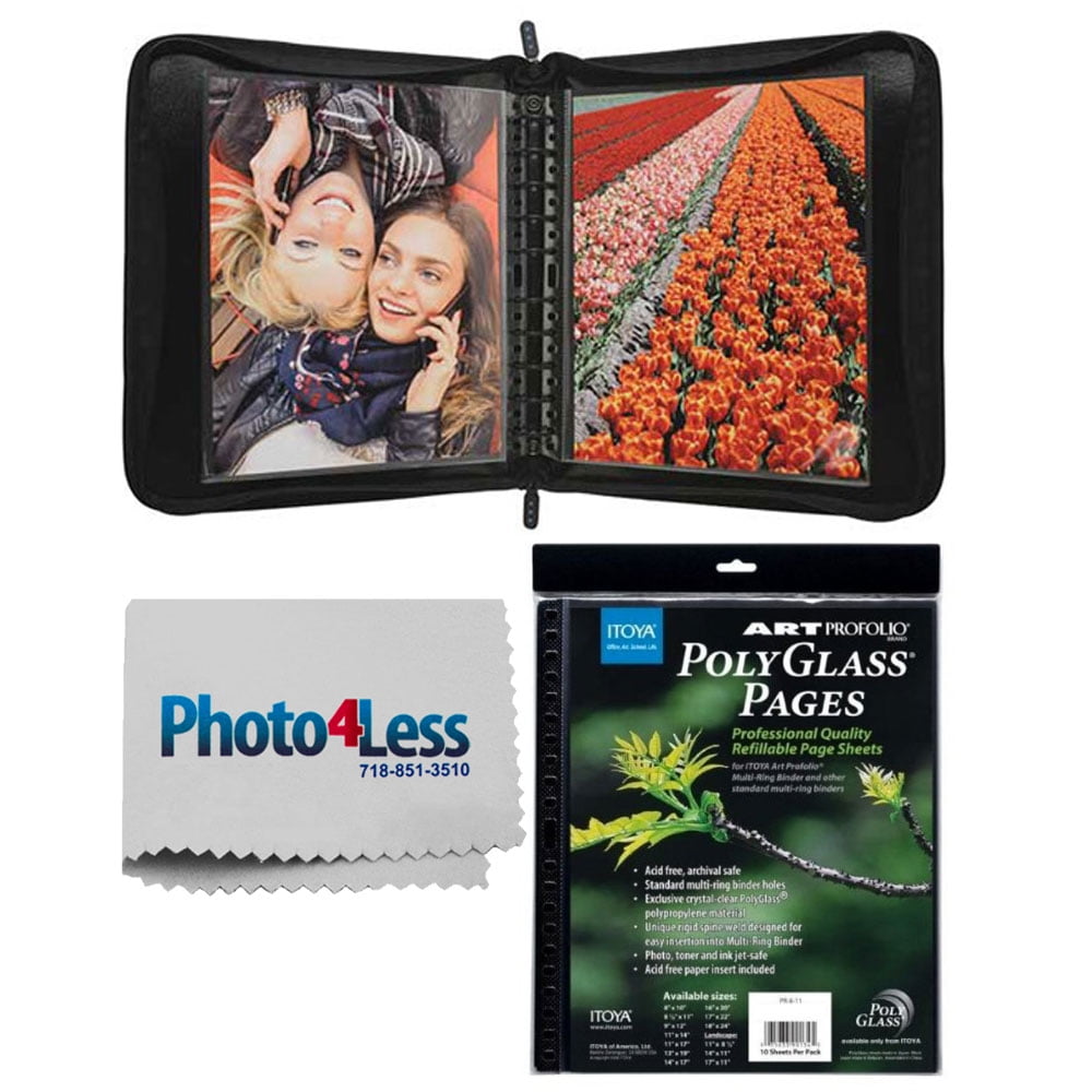 Itoya Zipper Portfolio Case with Multi-Ring Binder Includes 5 Polyglass ...