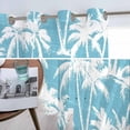 Blue Palm Tree Sheer Curtains 54 Inch Long 2 Panels, Summer Tropical ...