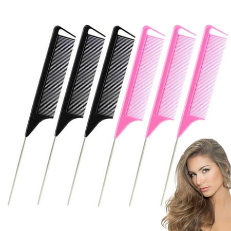 Rat Tail Combs Hair Comb: 6Pcs Parting Comb,Anti Static Women Wig ...