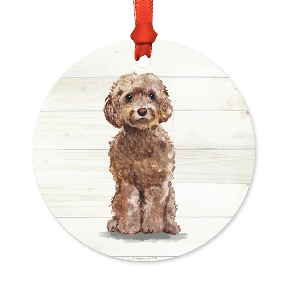 Champagne Tan Cockapoo with Santa Hat, Includes Ribbon and Gift Bag ...