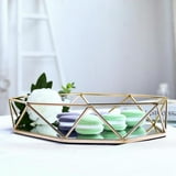 Balsa Circle 14x9 Inch Gold Mirrored Metal Geometric Decorative Serving ...