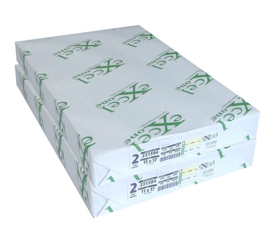 Excel One™ Carbonless 2-Part Reverse Paper (Canary/White), 11" x 17 ...