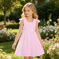 TBWNWG Girls' Printed Tie Strap Dress for Tween Everyday Lightweight ...