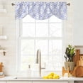 Classic Art Tie Up Valance Curtains Retro Blue Floral Pattern Decor ...