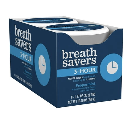 Breath Savers, 3 Hour Peppermint Breath Mints, 1.27 Oz, 8 Ct - Walmart.com