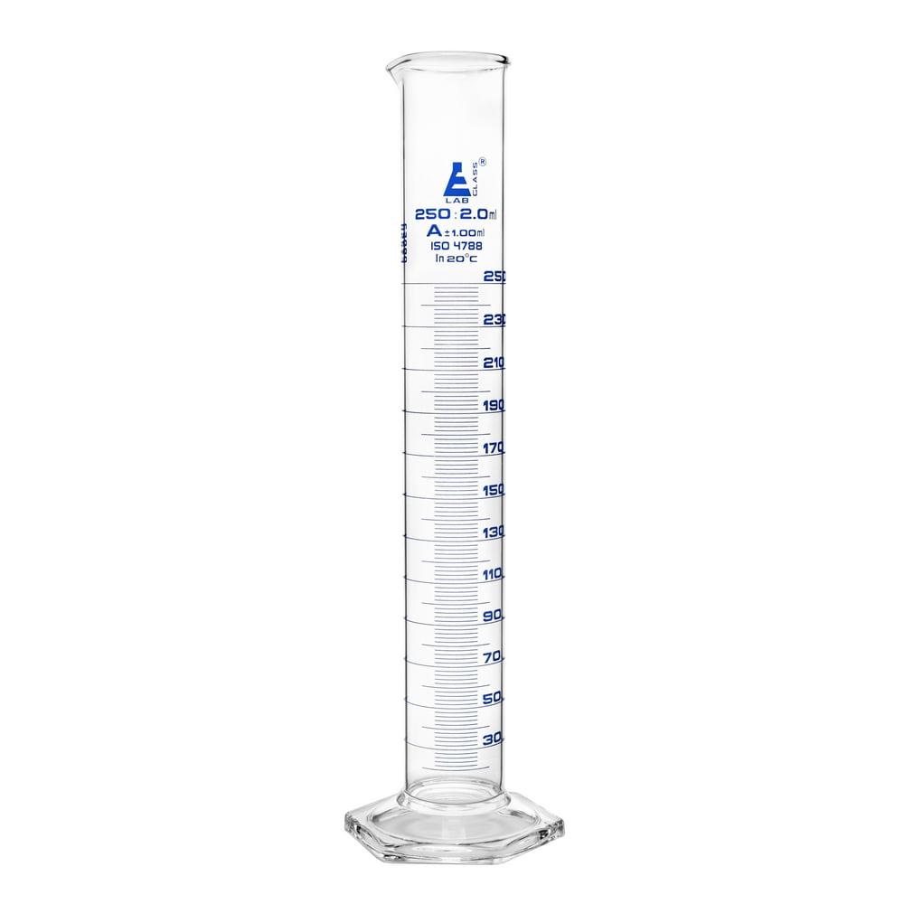 Graduated Cylinder, 250ml - Class A Tolerance ?1.00ml - Hexagonal Base ...