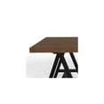 48" Walnut Coffee Table - Solid Wood & Metal Base - Industrial Style ...