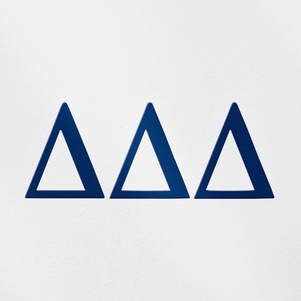 Transparent Decal Stickers Of Tri Delta Letter (Navy Blue) Premium ...