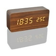 Digital Alarm Clock, Wooden Clock with LED Display, 3 Alarm Settings ...