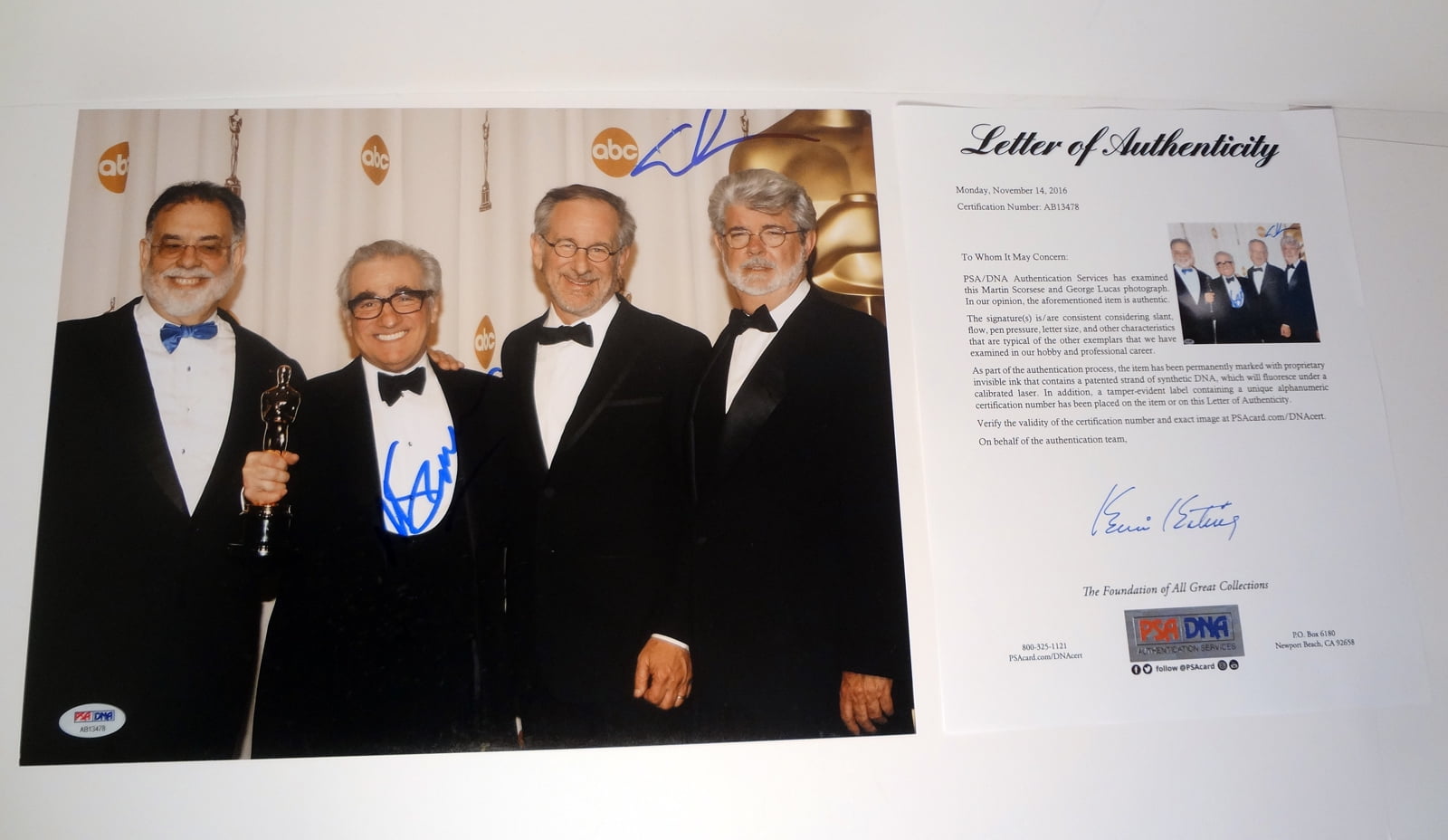 George Lucas & Martin Scorsese Dual Signed Autograph 11x14 Photo PSA ...