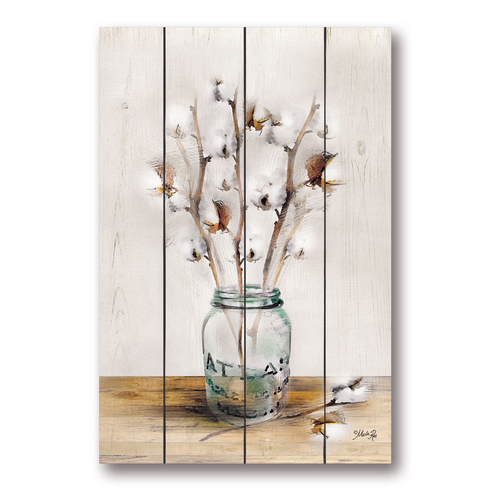 Gango Home Decor Country-Rustic Cotton Stems by Marla Rae (Printed on ...