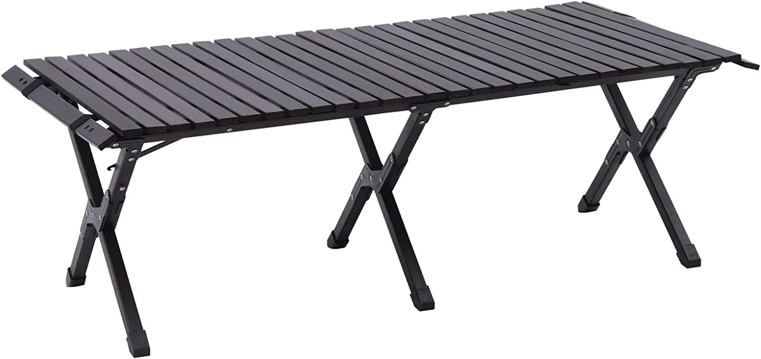 Miumaeov Portable Foldable Table Travel Picnic Camping Wood Table Easy ...