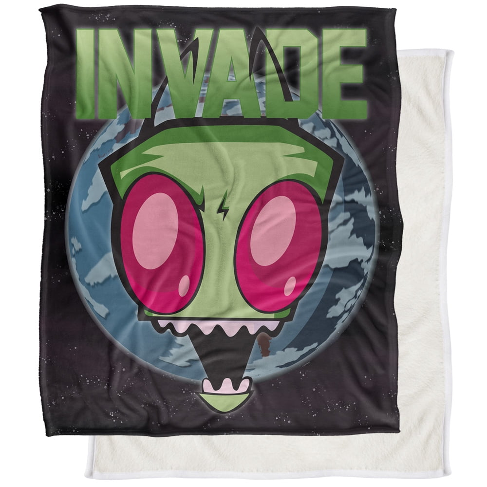Invader Zim Blanket, 50"x60" Invade Silky Touch Sherpa - Walmart.com