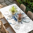 Blue Floral Fitted Rectangle Tablecloth 24" x 50" Pastoral Eucalyptus ...