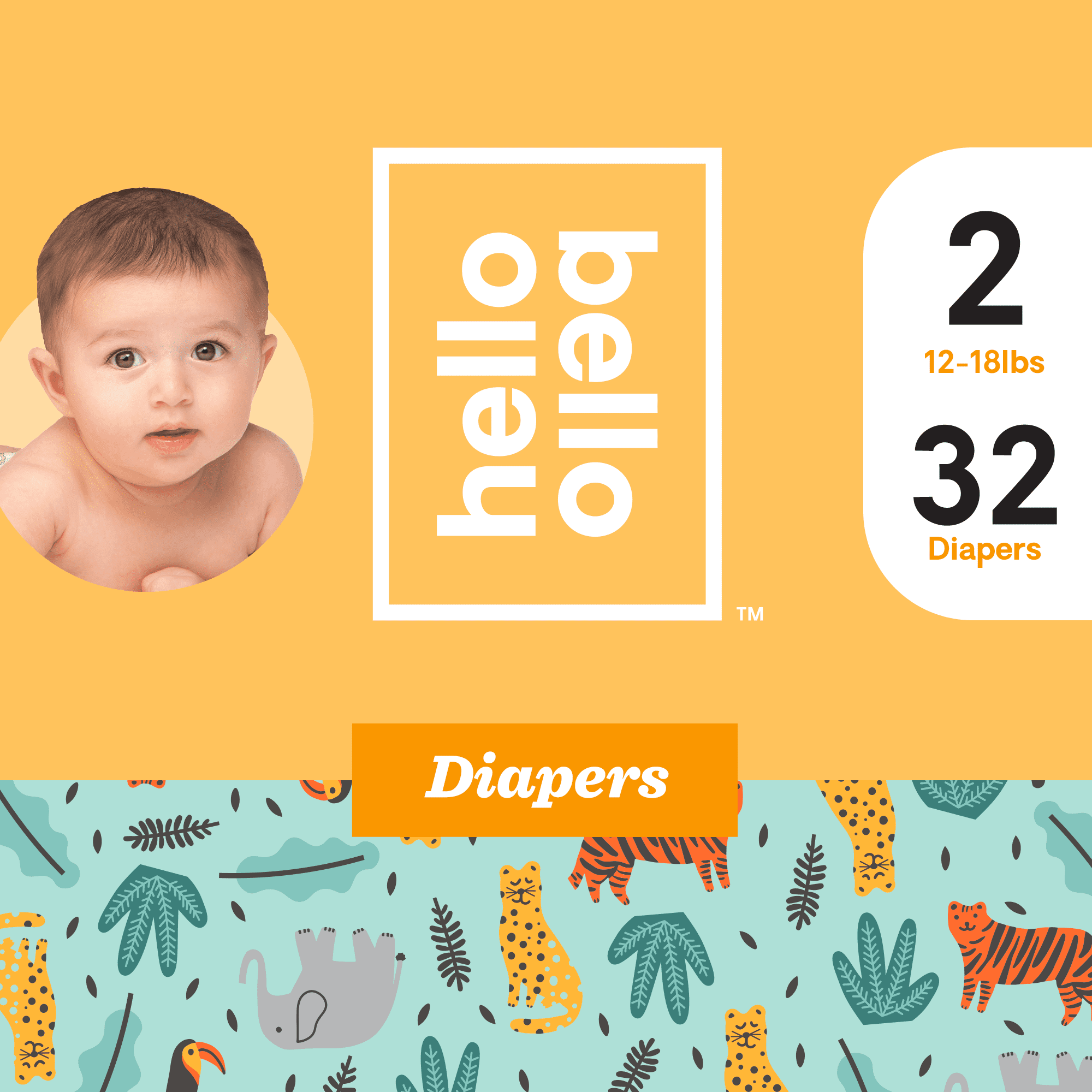 Hello Bello Diapers - Wild Things - Size 2 (32ct) - Walmart.com