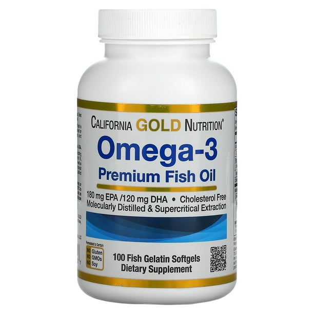 California Gold Nutrition Omega-3, Premium Fish Oil, 100 Fish Gelatin ...