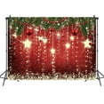 8x6FT Red Christmas Backdrop Christmas Background Sparkling Stars ...