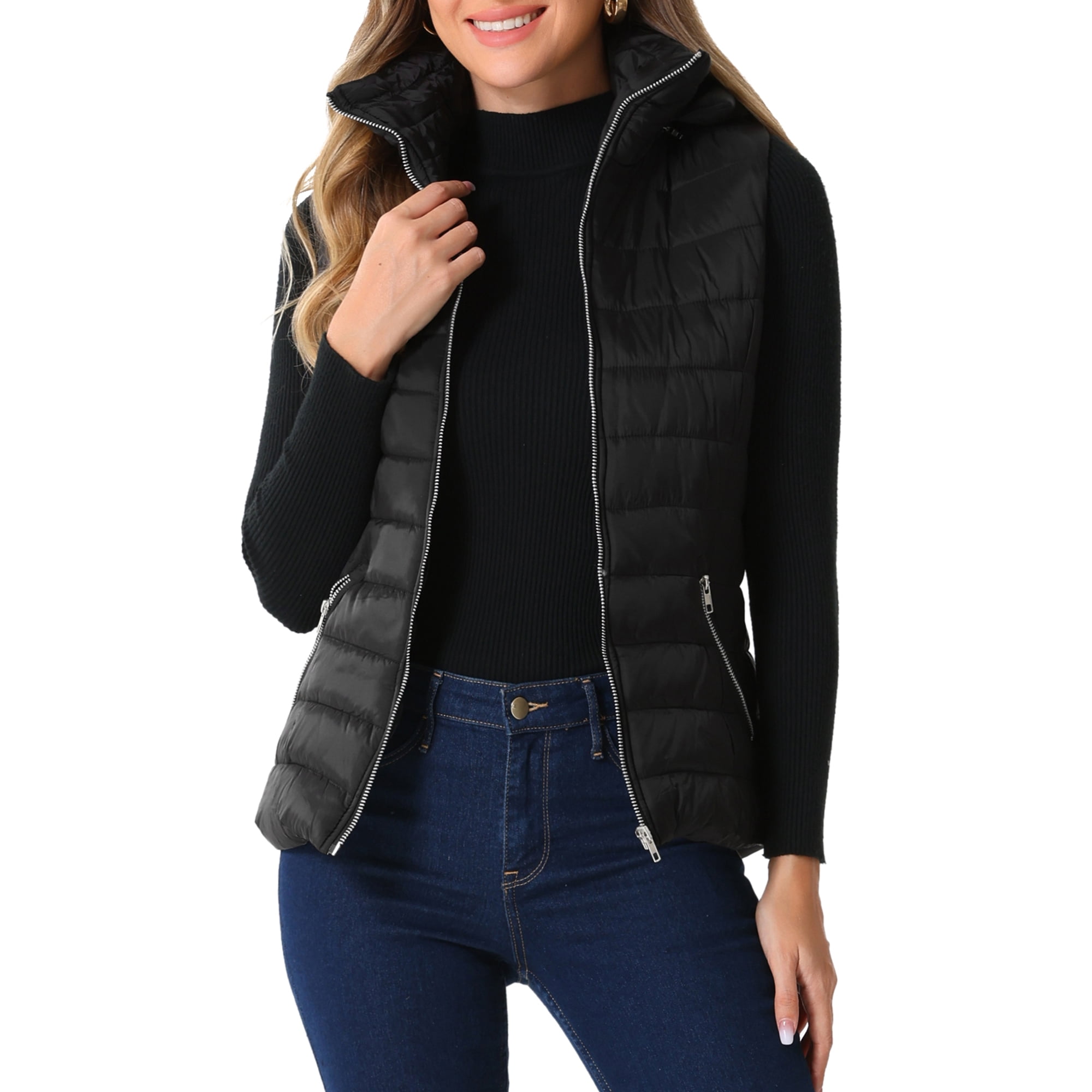 Click here for Inspire Chic Womens Quilted Jacket Sleeveless Fall... prices