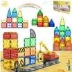 Kids Magnetic Tiles Toys, 100Pcs 3D Magnetic Building Blocks Tiles Set ...