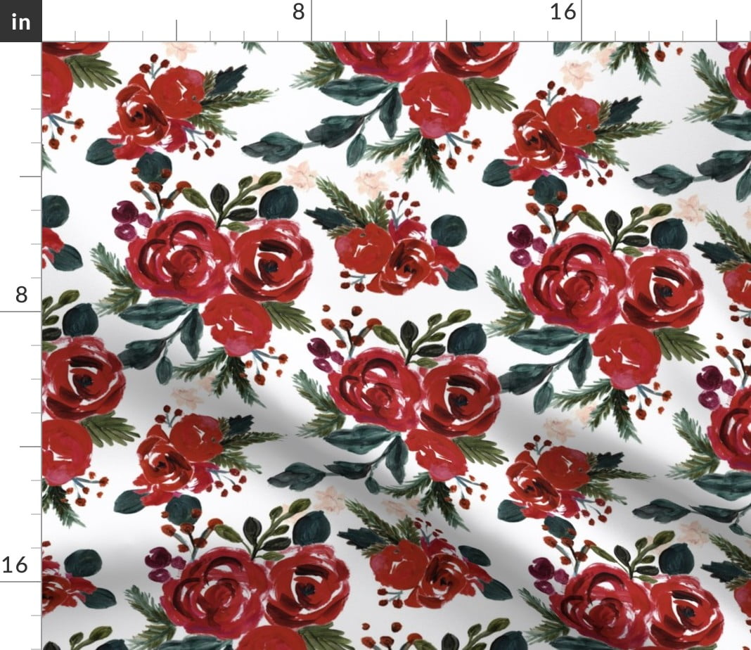 2.5 yards Ramm Fabric, Tudor Rose print, vintage cotton, English ...