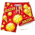 Boys Swim Trunks with Ice Print and Double Layer Design for Kids Summer ...