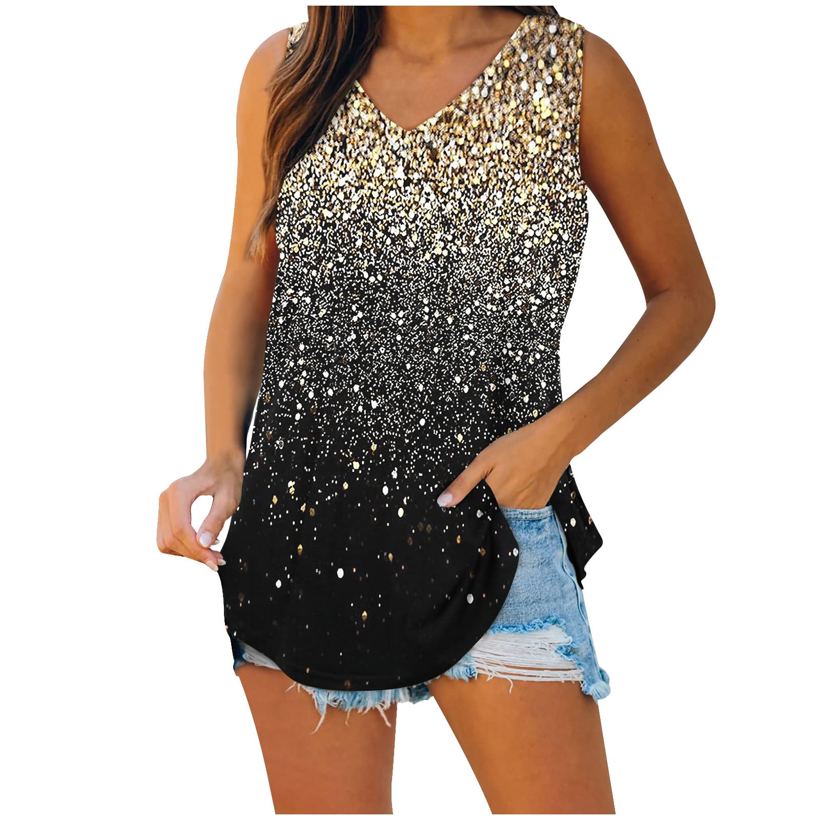 Click here for Unbranded Fashion Women Causal V-Neck Printing Blo... prices