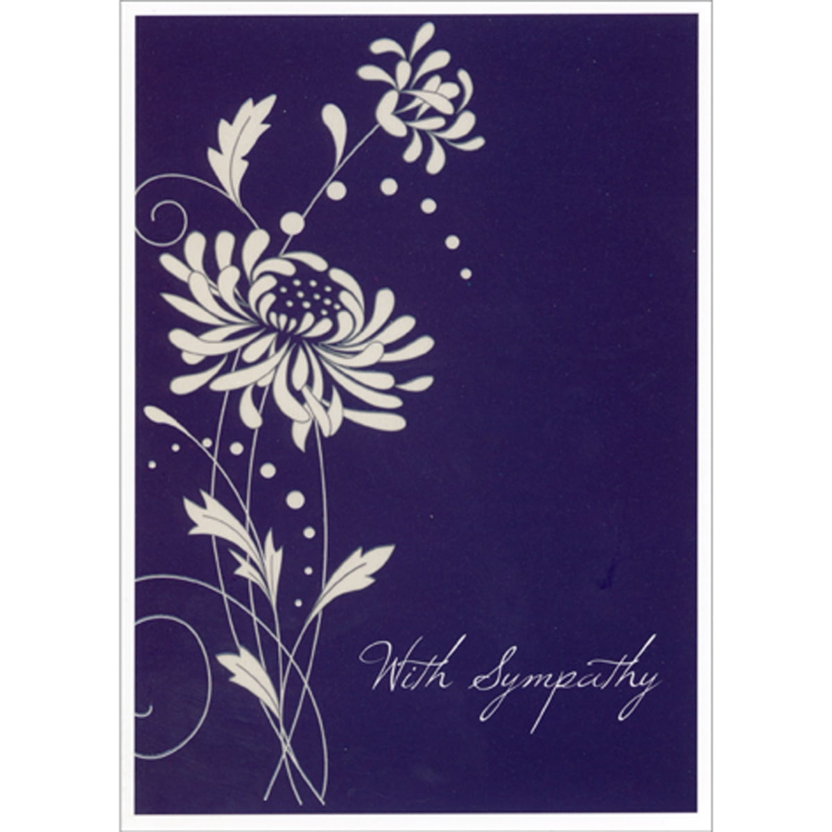 Pictura Silver Flowers on Purple Background Sympathy Card - Walmart.com
