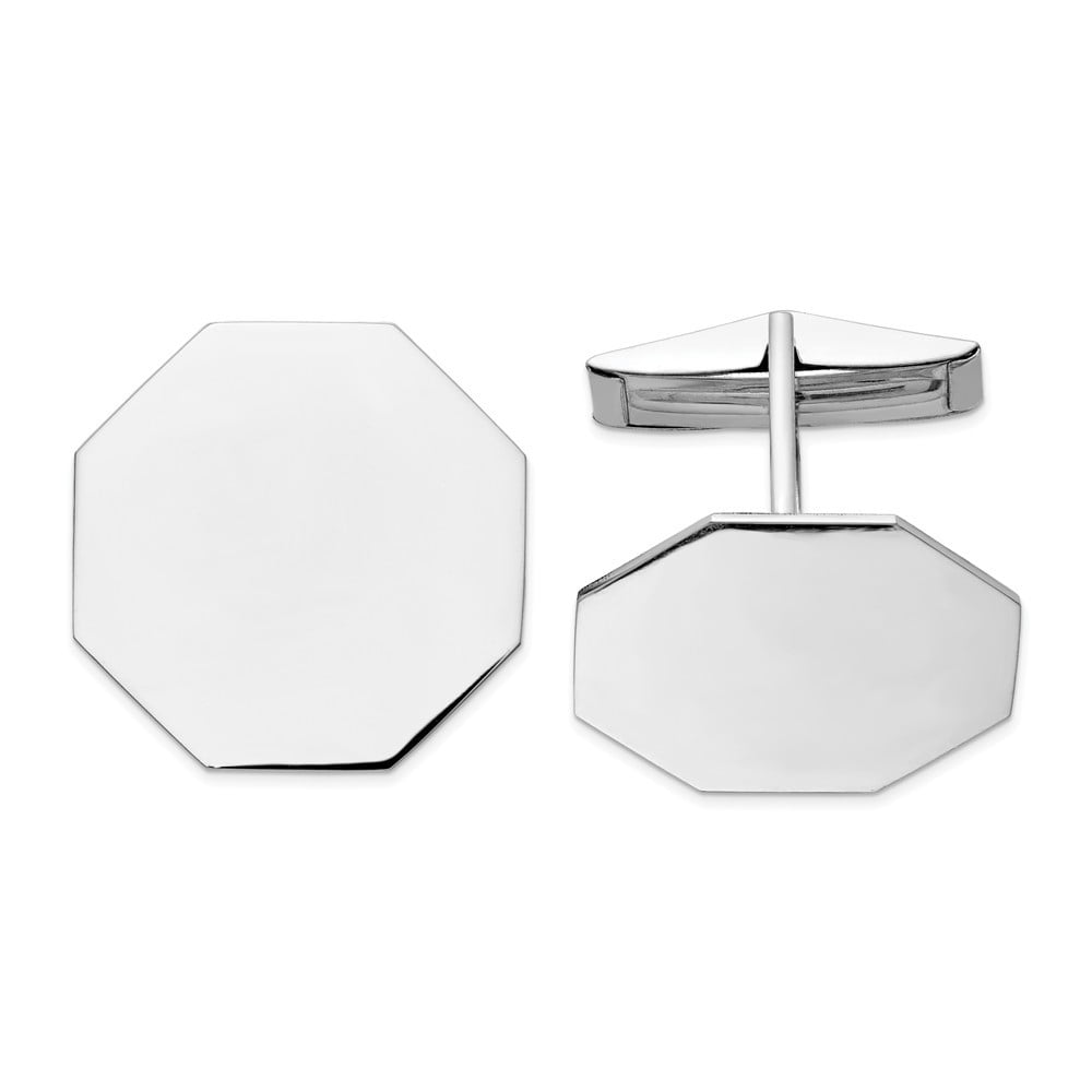 Primal Gold 14 Karat White Gold Men's Octagonal Cuff Links - Walmart.com