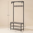 Nordic Hygge 70.3 in. Industrial Hall Tree with Shoe Bench & Storage ...