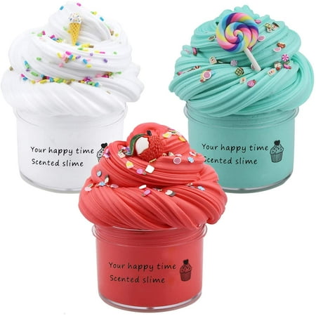 Slime Kit Supplies, Fluffy Slime Kit for Girls, Ice Cream Fluffy Slime ...