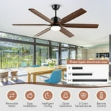 60 inch Indoor Outdoor Farmhouse Wood Ceiling Fan with Lights Remote ...
