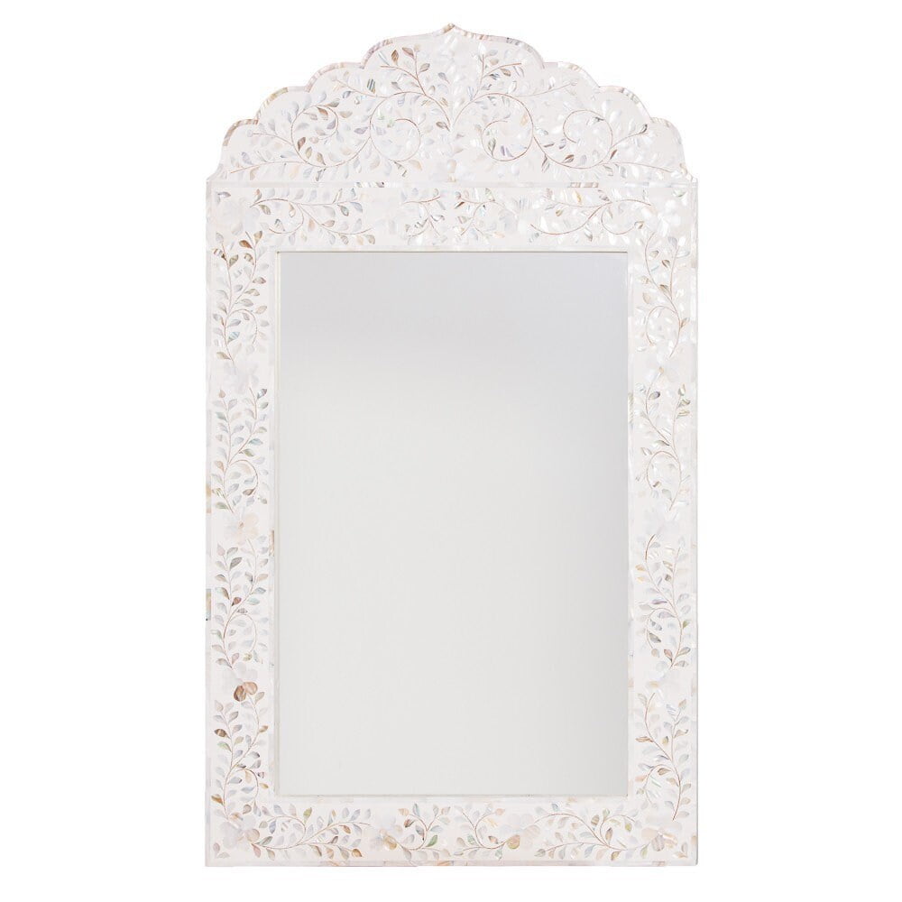 Mother of pearl inlay crested mirror, mop wall mirror, mother of peal ...