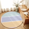 Blue Sage Green Color Block Round Rug 5ft Pink Stripe Washable Area ...