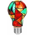A19/A60 Stained Glass LED Light Bulb 4 Watts Equivalent to 35 Watt ...