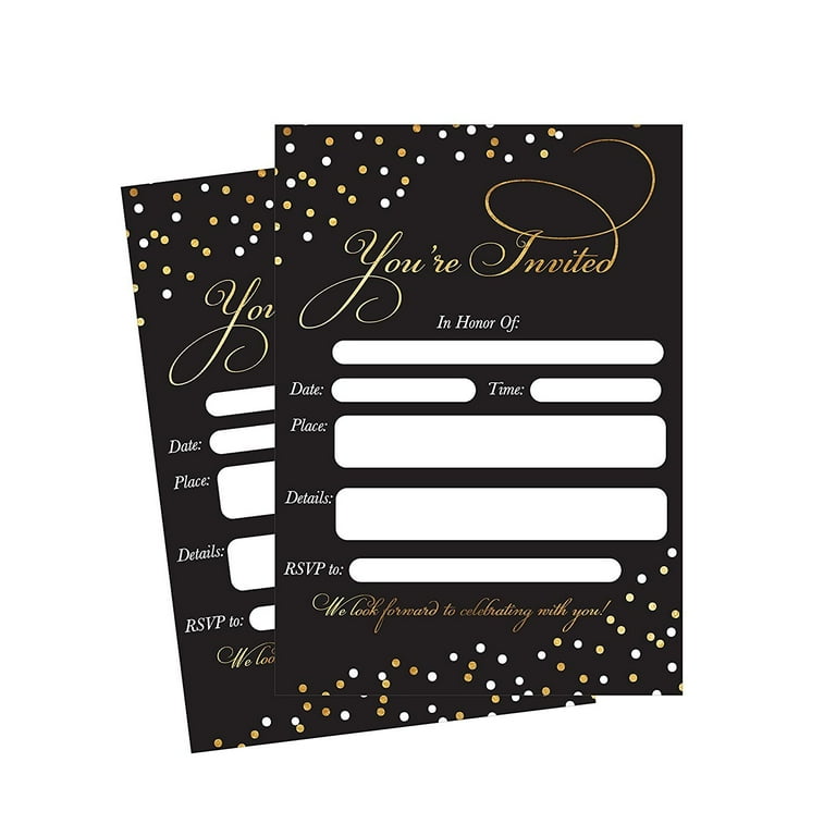 Blank Red And Black Wedding Invitations