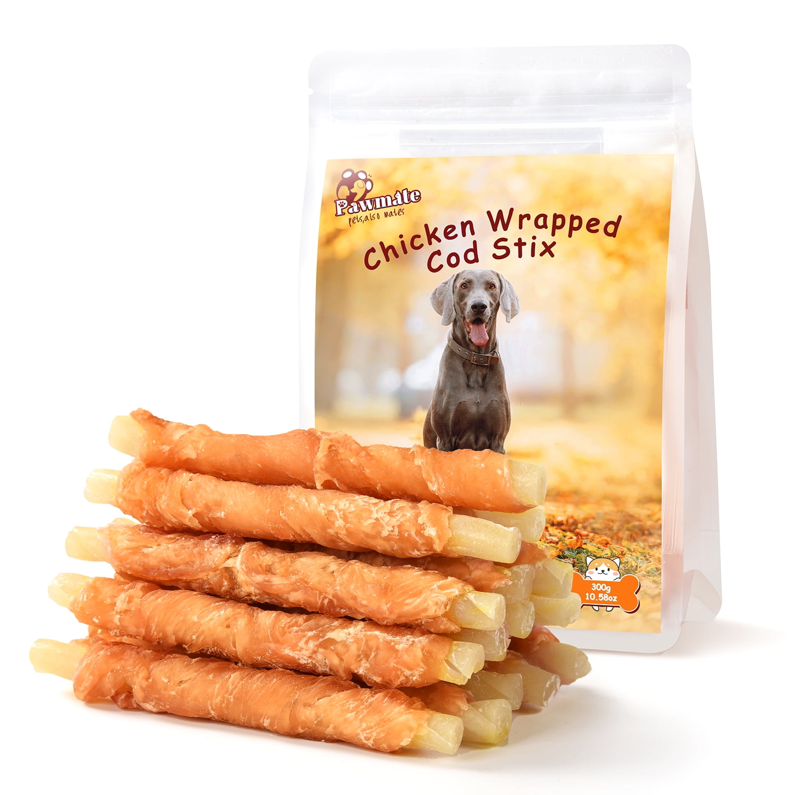Pawmate Eliminate Tears Nutritious Dog Treats, Chicken Jerky Wrapped ...